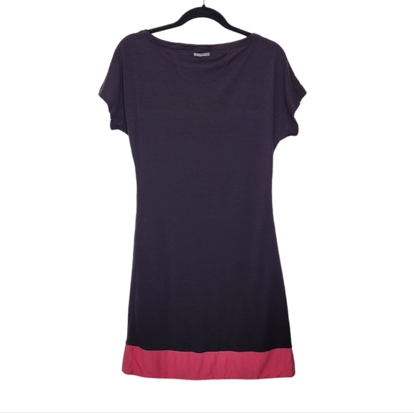 Icebreaker | Dresses | Icebreaker Short Sleeve Wool Dress Xs Black Pink ...